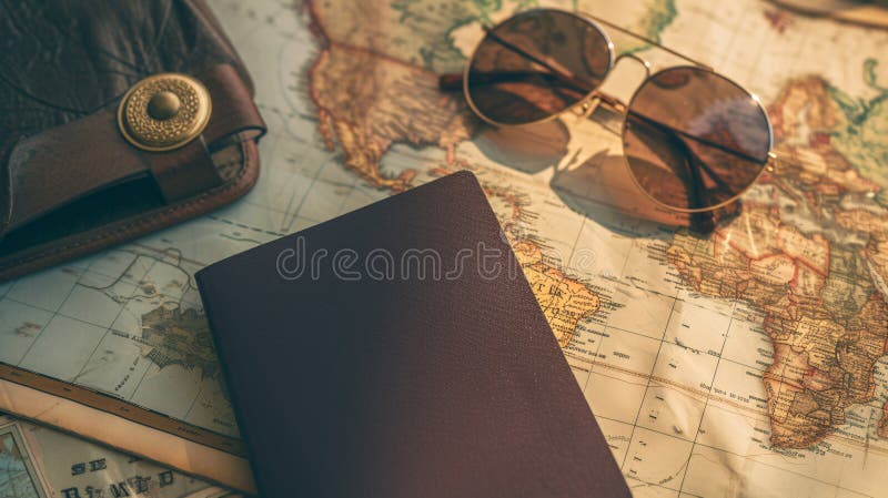 A Neatly Arranged Composition of Travel Essentials, Including an Empty ...