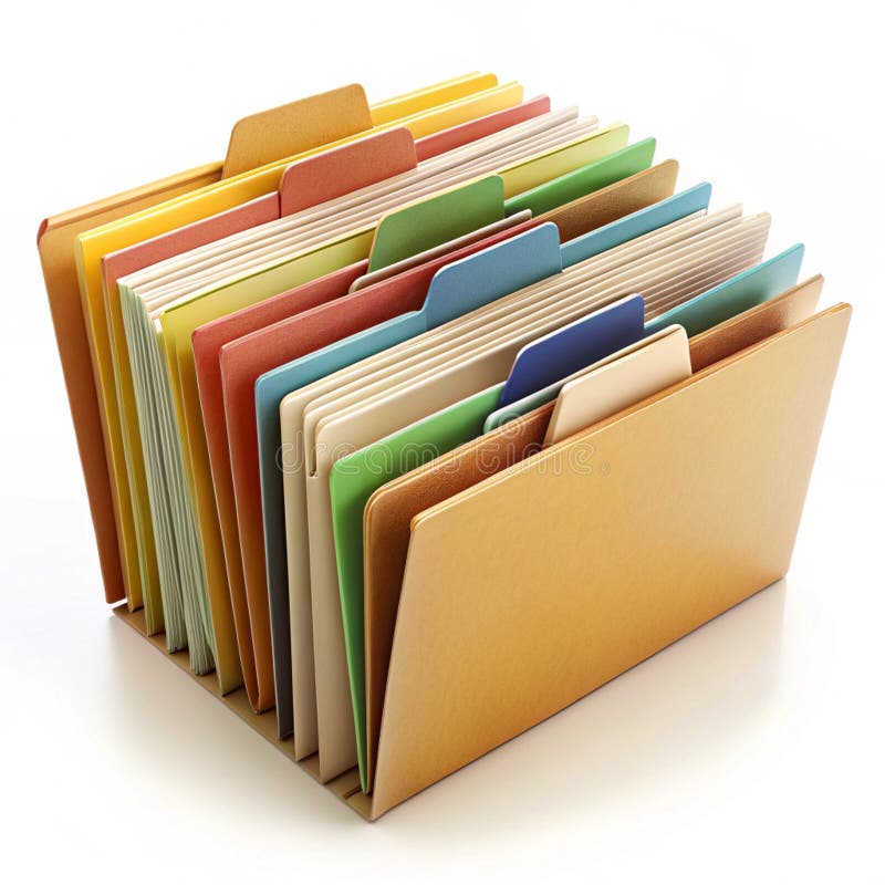 Neatly Arranged File Folder with Labeled Sections Stock Illustration ...