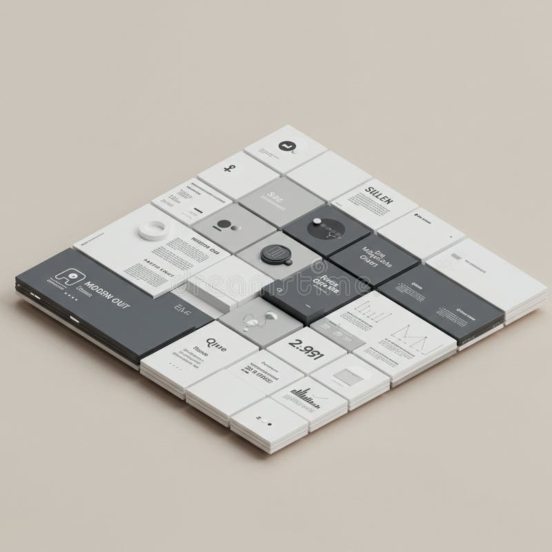 A Neatly Arranged Grid of Square Tiles on a Beige Background ...