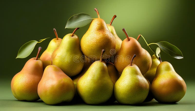 A Collection of Brightly Colored Fresh Pears Stock Illustration ...