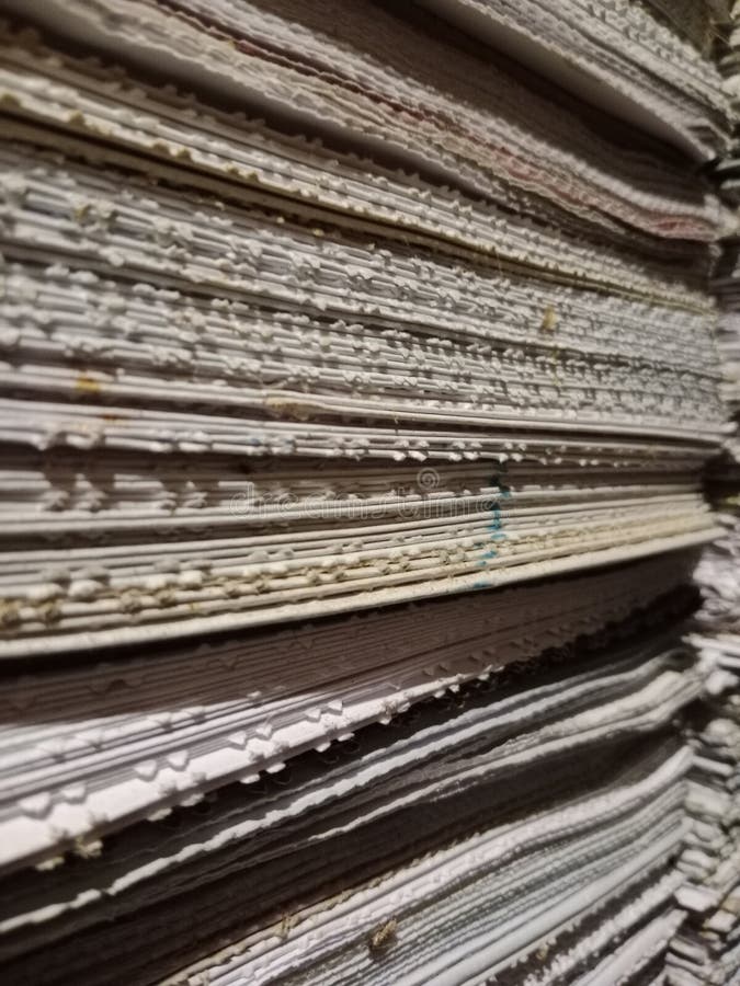 Neatly Arranged Piles of Waste Paper Stock Photo - Image of warehouse ...