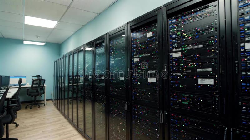 Computer Room Server Equipment Display, Generative AI Stock Video ...
