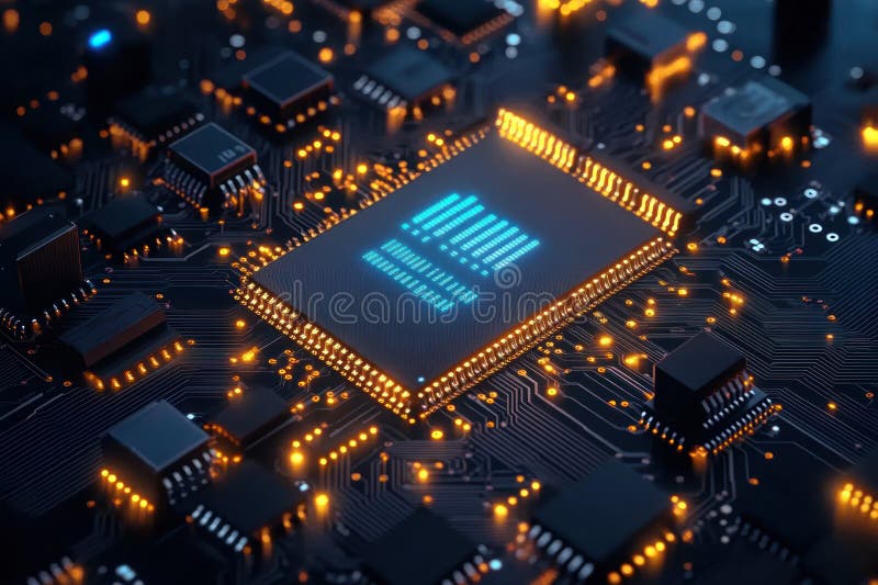 Neatly Arranged Silicon Chips with Intricate Circuitry: an Illustration ...