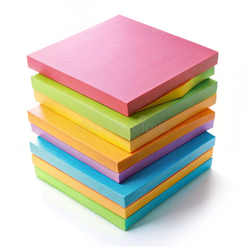Stack of Colorful Sticky Notes Stock Illustration - Illustration of ...