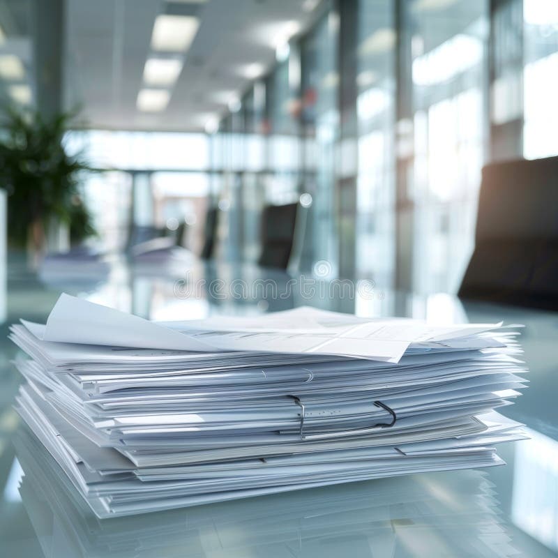 Stack of Documents on Table Stock Image - Image of heap, documentation ...