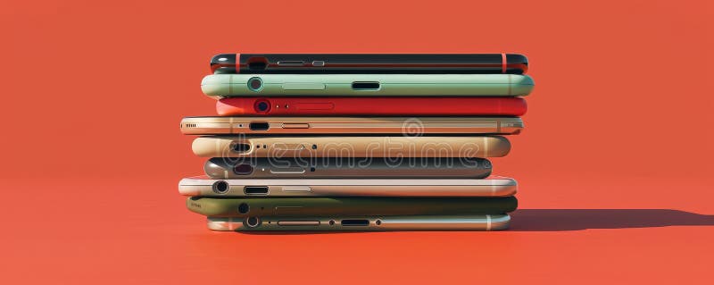 Stack of Assorted IPhone 6s in Various Colors on a Vibrant Background ...