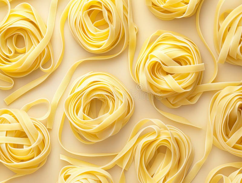 Neatly Arranged Yellow Pasta Nests Stock Photo - Image of cuisine ...