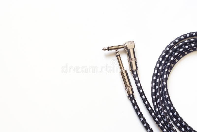 Neatly Coiled Guitar Cable and Quarter-inch Right Stock Image - Image ...