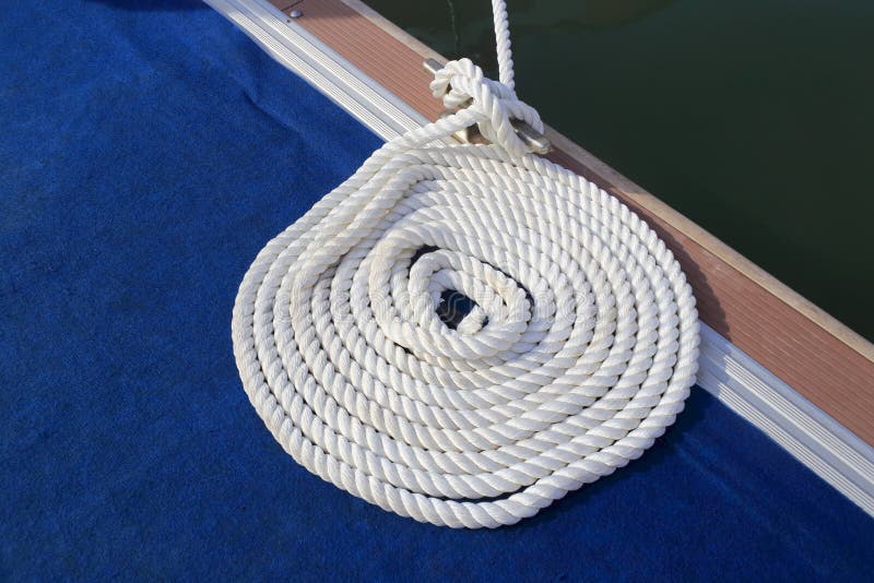Neatly coiled nylon rope stock image. Image of coil, boating - 35230557
