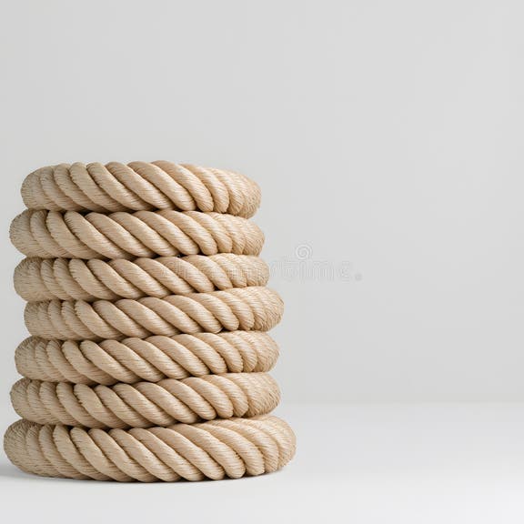 Neatly Coiled Ropes Displayed in a Set Stock Illustration ...