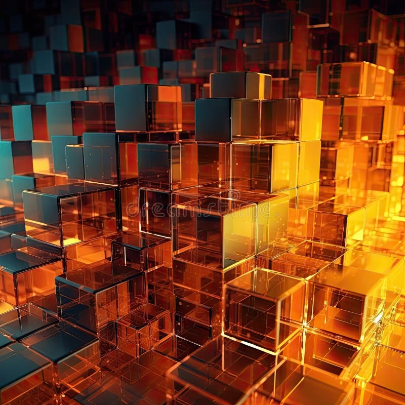 Neatly Constructed Translucent Cubes in Futuristic Tech Wallpaper ...