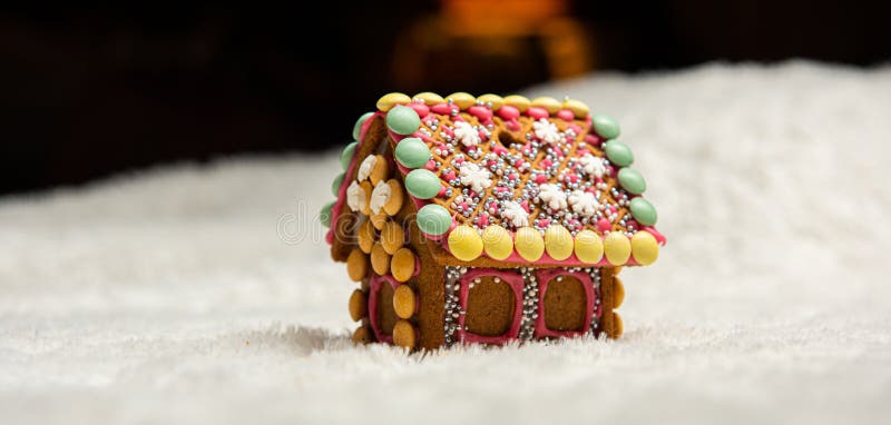 Neatly Decorated Ginger Bread House Stock Image - Image of candy ...