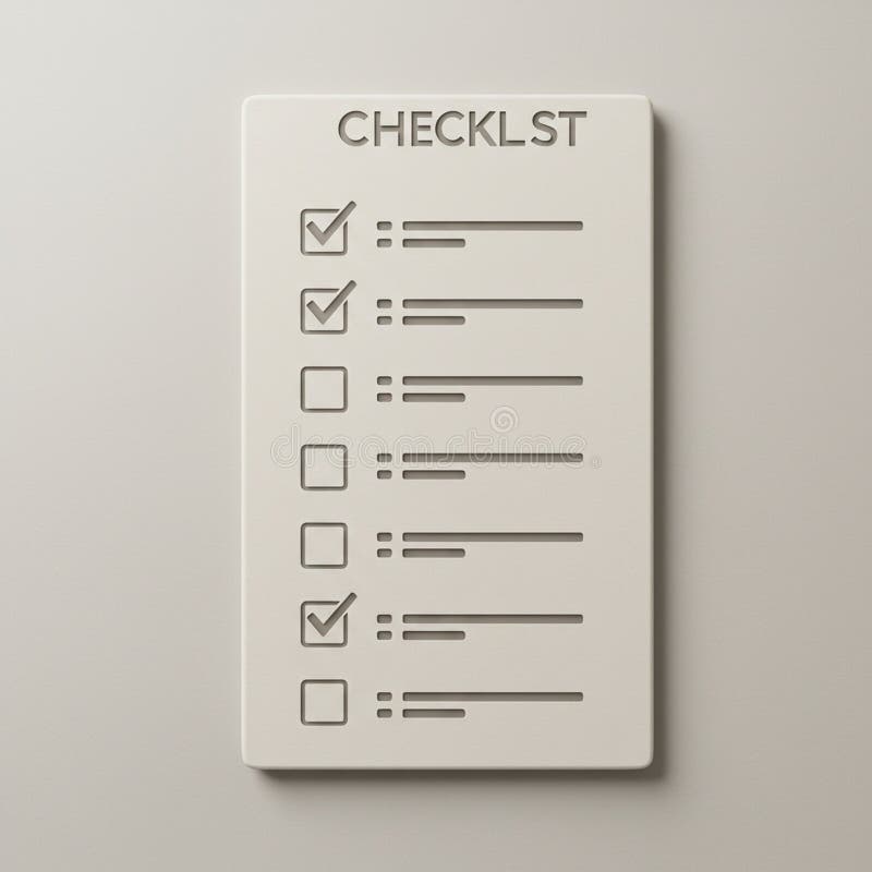 A Neatly Designed 3D Checklist with "CHECKLIST" at the Top. it Features ...