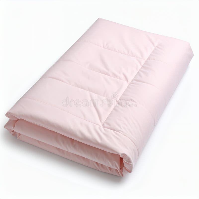 Folded Blush Colored Blanket with Textured Padding Creating Soft ...