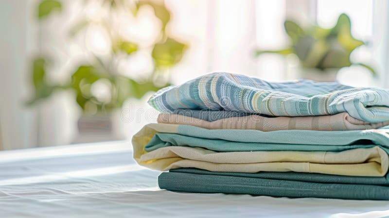 The Neatly Folded Clothes. AI Generated Stock Photo - Image of orderly ...