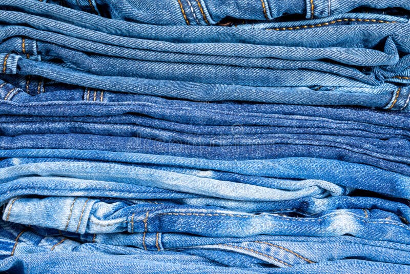 Neatly Folded Denim Clothing. Stock Image - Image of detail, clothes ...