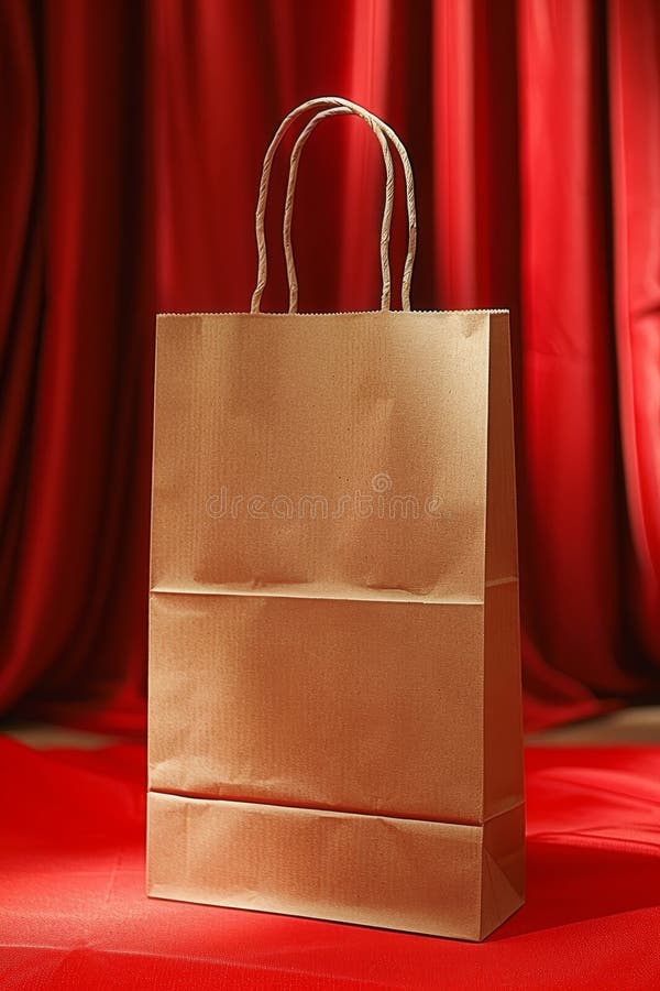 Neatly Folded Empty Brown Paper Bag on White Backdrop with Soft Natural ...