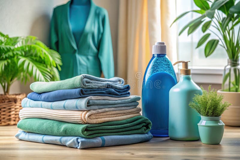 Neatly Folded Soft Garments Ready for Refreshing Laundry Cycle with ...