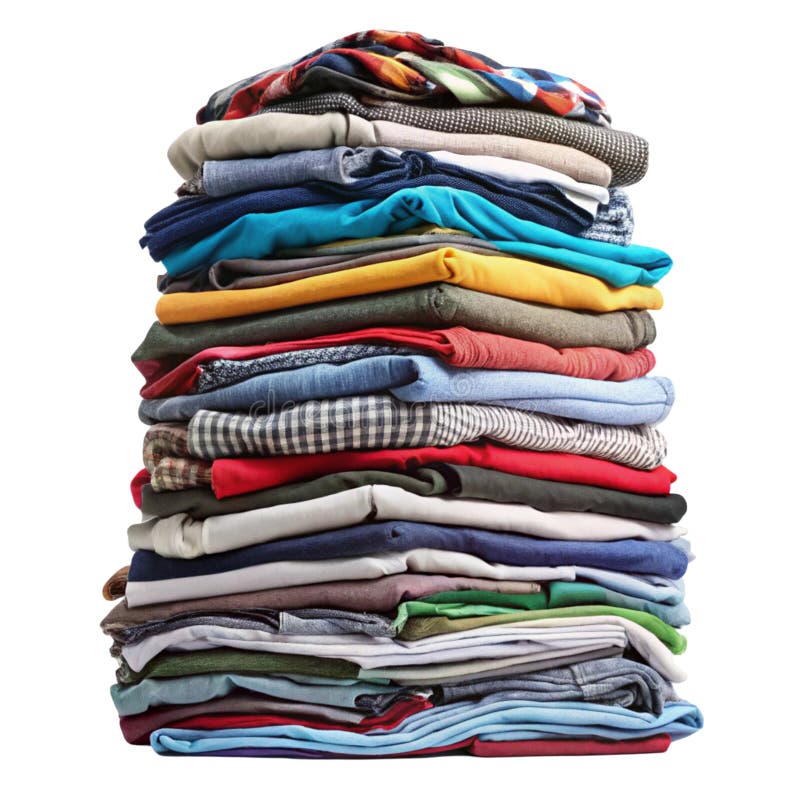 Stack of Clothes Isolated on White Background Stock Illustration ...
