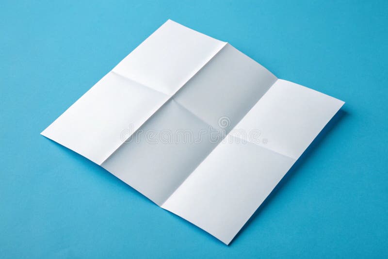 Template Fold White Paper on Blue Background Stock Illustration ...