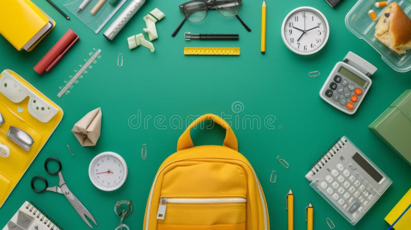 A Neatly Organized Array of School Supplies and Stationery Items Spread ...