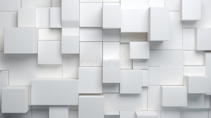 Neatly Organized 3D Blocks Creating a White Tech Wallpaper AI Generated ...