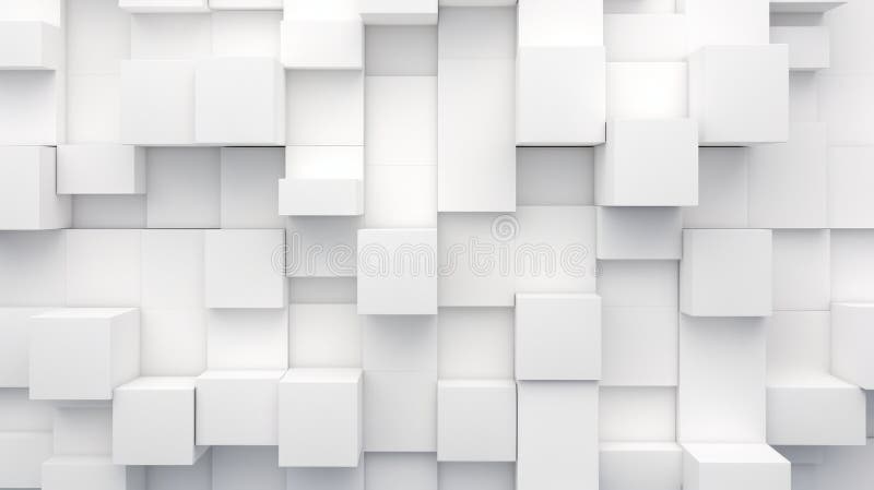 Neatly Organized 3D Blocks Creating a White Tech Wallpaper AI Generated ...