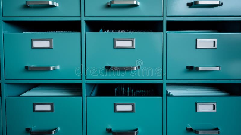 Neatly Organized File Cabinet Stock Illustration - Illustration of ...