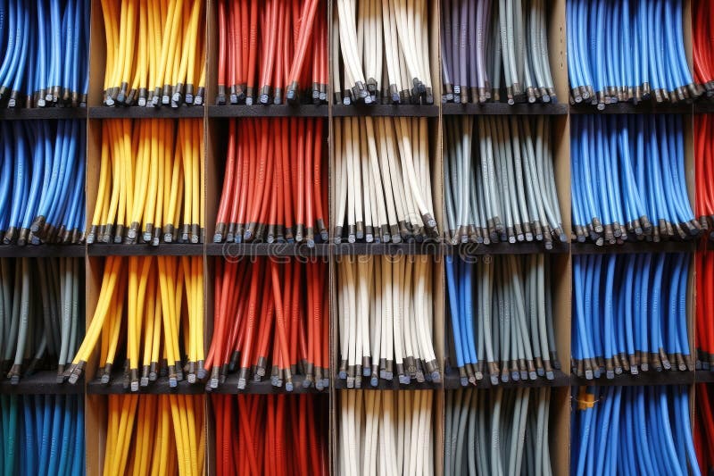 Neatly Organized Patch Cables in a Color-coded Scheme Stock Photo ...