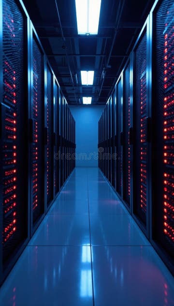 Organized Server Racks Data Center Interior Technology Wire System ...