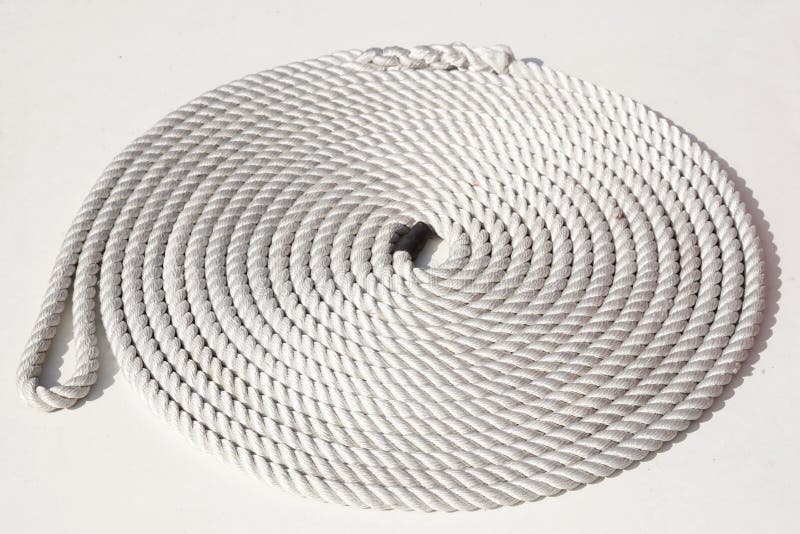 Neatly Rolled Up Rope on Deck of Boat Stock Image - Image of background ...