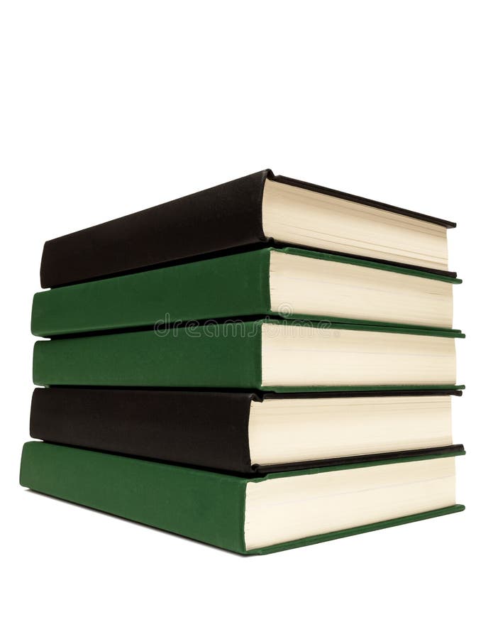 Neatly Stacked Books Isolated on White Stock Photo - Image of close ...