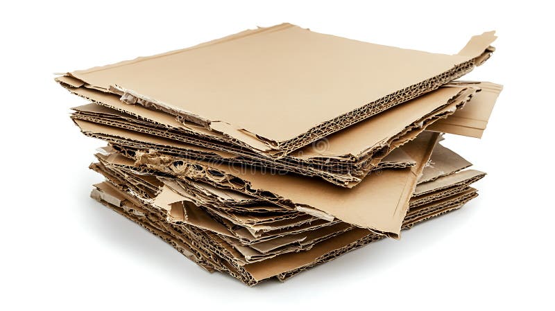 Neatly Stacked Cardboard Pieces on White Background for Packaging ...