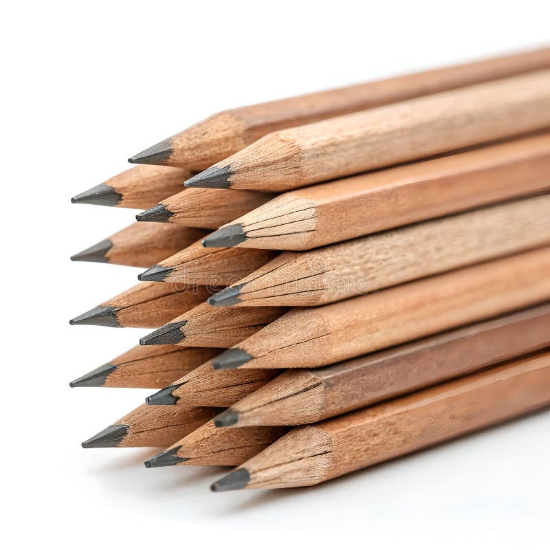 Stack of Pencils Isolated on White Background Stock Image - Image of ...