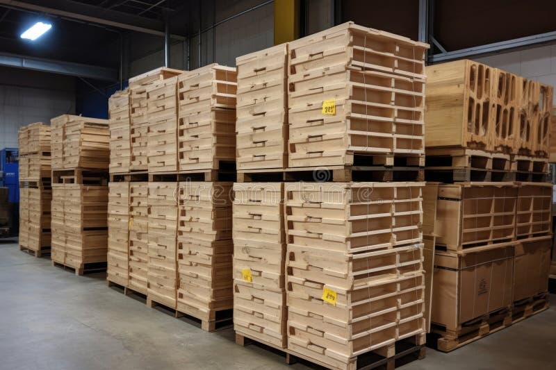 Neatly Stacked Crates, Ready To Be Shipped Stock Illustration ...