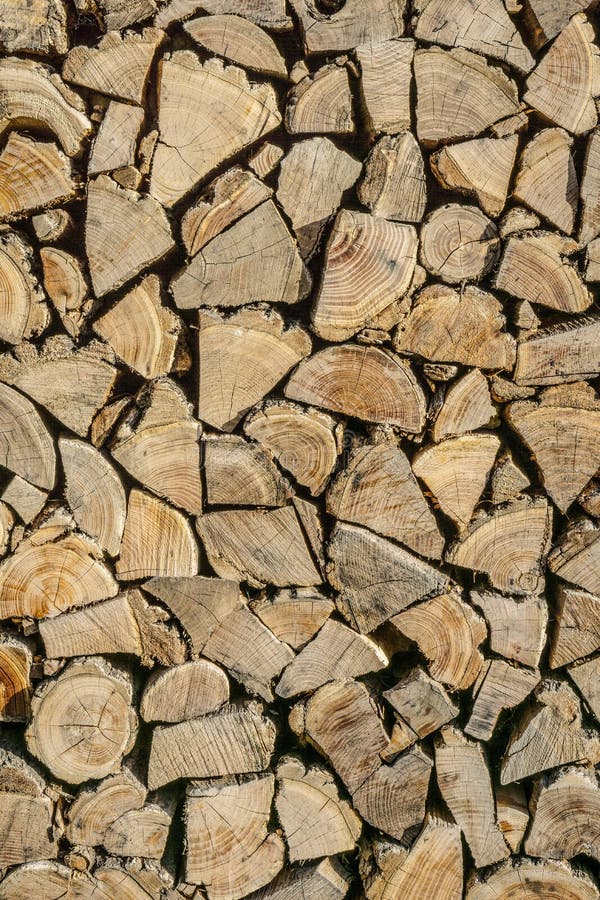 Neatly Stacked Firewood. Background of Dry Chopped Logs Stock Photo ...