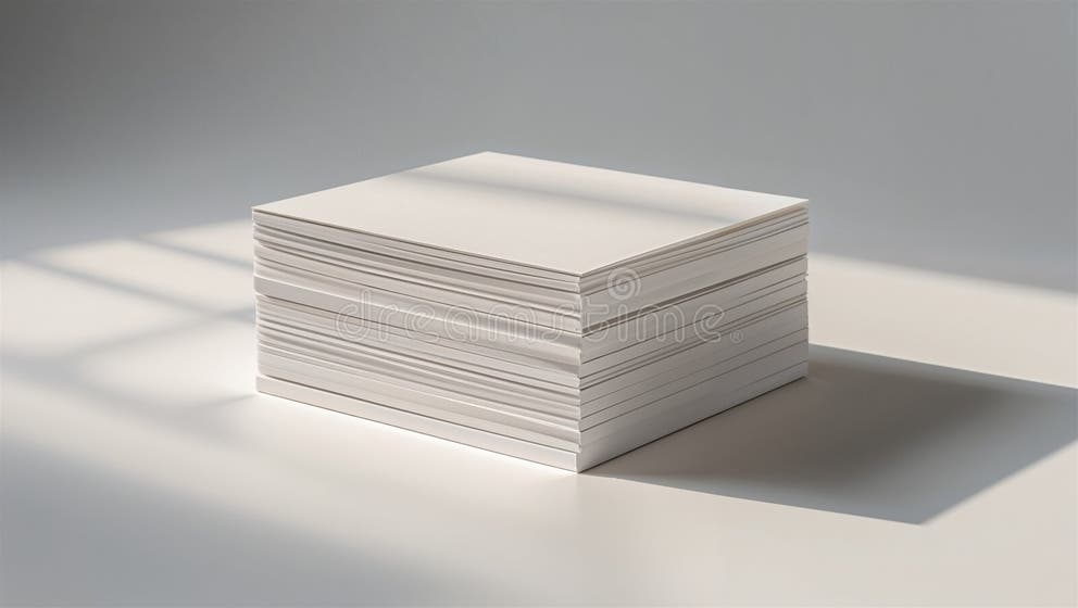 Photorealistic Image of a Notecard Stack on a White Background Stock ...