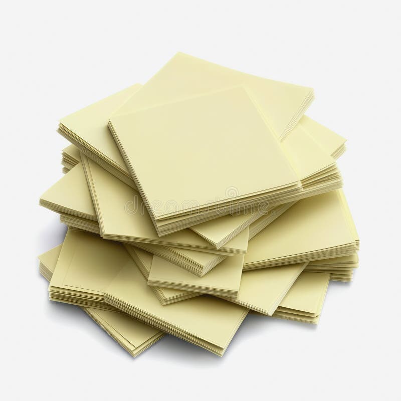 Yellow Sticky Notes Stacked on a Smooth Surface with a Gradient ...