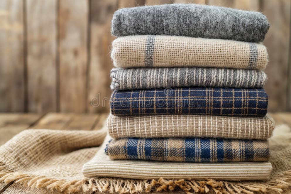 Neatly Stacked Winter Sweaters Stock Image - Image of comfort, apparel ...