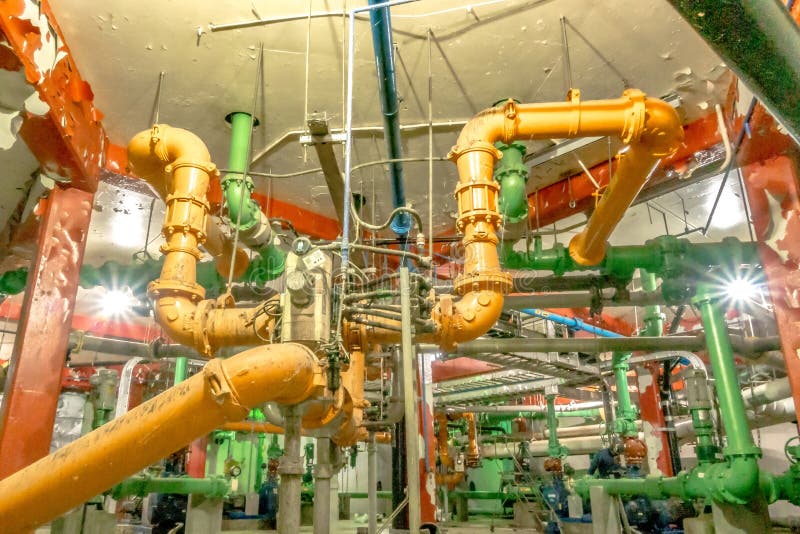 Neavy Duty Industrial Plant Piping Stock Image - Image of pipes ...