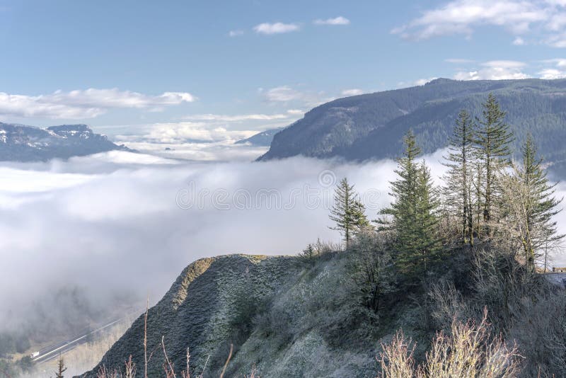 Nebel in Der Tal Columbia River Schlucht Oregon Stockbild - Bild von ...