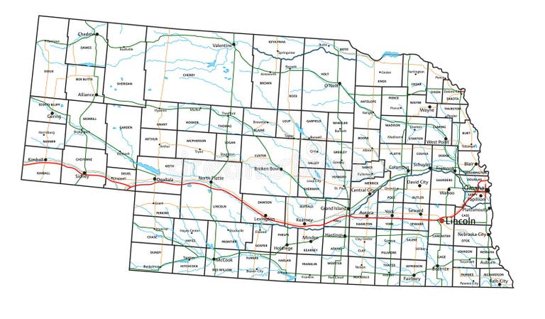 Nebraska Vector Highway Map Stock Illustrations – 40 Nebraska Vector Highway Map Stock ...