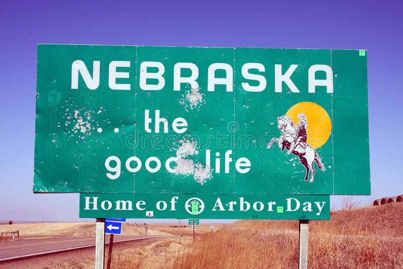 Welcome to Nebraska stock image. Image of highway, line - 6932263