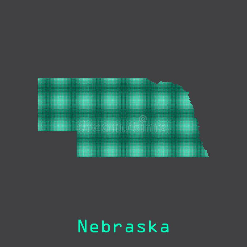 Nebraska Red Abstract 3D State Map United States America Stock ...