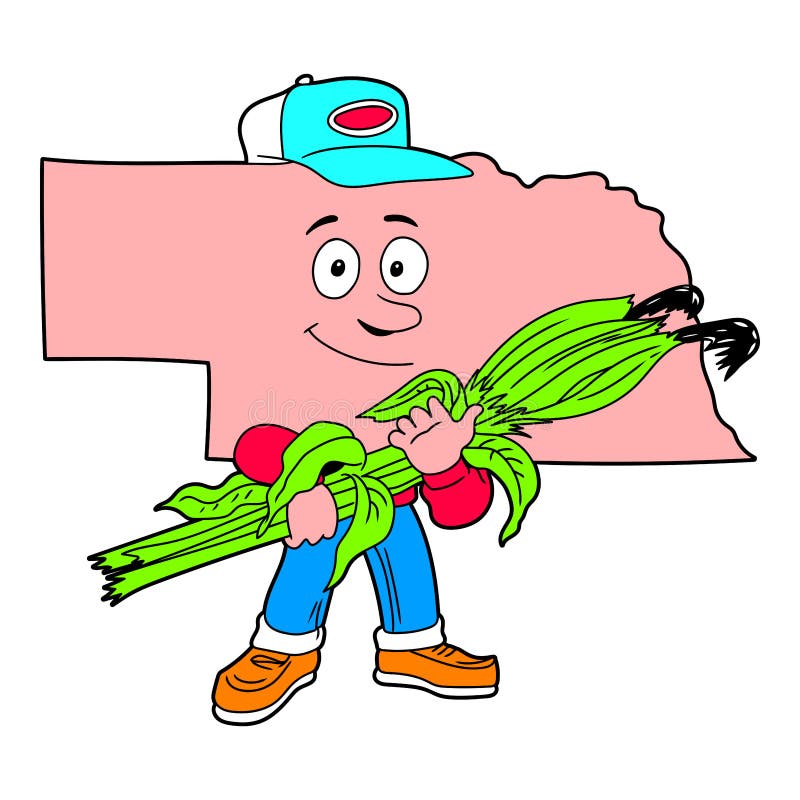 Nebraska cartoon map stock vector. Illustration of simple - 268738431