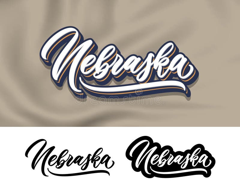 Nebraska Map in Modern Style with Flag of Nebraska on Left Side Stock ...