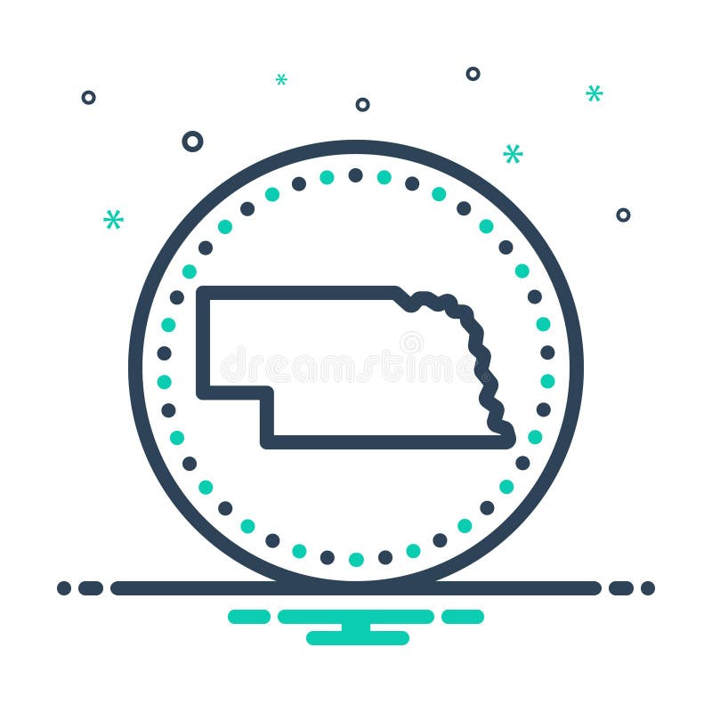 Mix Icon for Nebraska, America and Border Stock Vector - Illustration ...