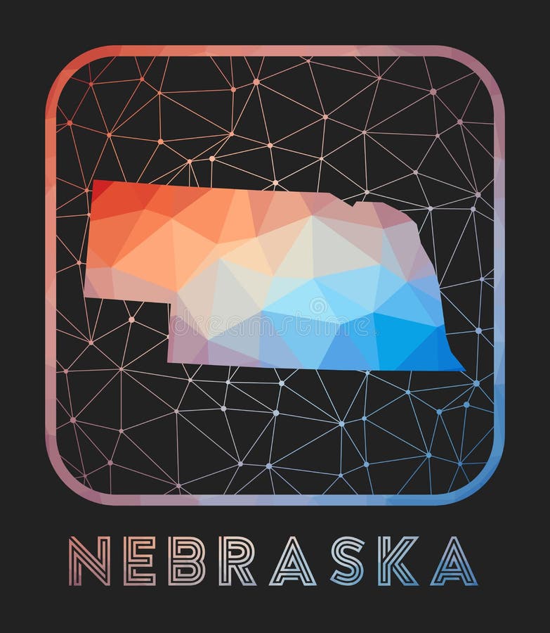 Nebraska map design. stock vector. Illustration of geometric - 175861602