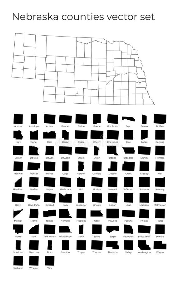 Nebraska counties icons. stock vector. Illustration of nebraska - 213439646