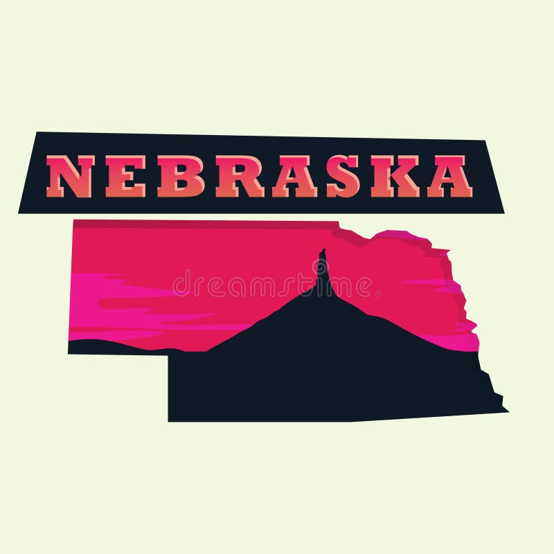 Nebraska Map. Vector Illustration Decorative Design Stock Vector ...